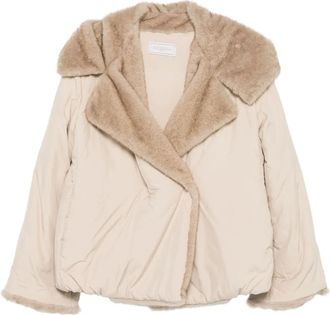 Antonelli manteau à bords en fourrure artificielle - Tons neutres