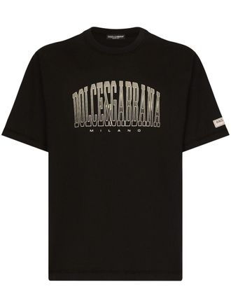 Dolce & Gabbana t-shirt en coton à logo imprimé - Noir