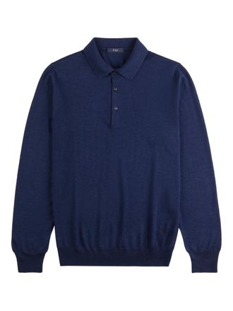 Fay Lang&auml;rmeliges Poloshirt - Blau