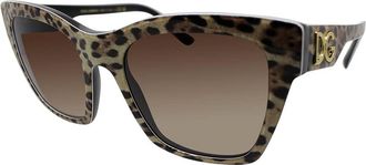 Dolce & Gabbana Sonnenbrille DG 4384 316313 Leo Braun auf Schwarz, Braunes Muster, Schwarz, 53