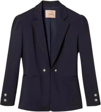 Twinset Femme, Vestes, Bleu, Taille: 34 FR Blazer bottoni a perla