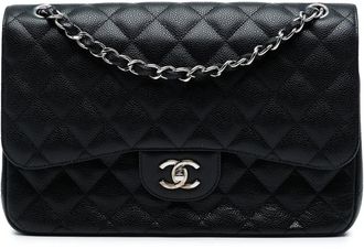 Chanel Hobo Bags - Jumbo Classic Caviar Double Flap - Gr. unisize - in Schwarz - f&uuml;r Damen