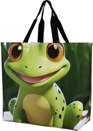 Generic Grenouille Mignonne Sac A Main Femmes R&eacute;utilisable Sacs De Courses L&eacute;ger Sac A Main Femme Pour Travail Gym Voyage