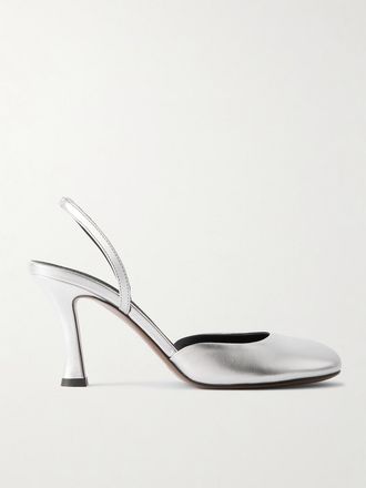 Neous Baten Slingback-pumps Aus Metallic-leder - Silber