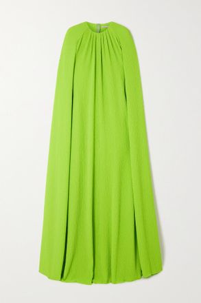 Emilia Wickstead Robe Du Soir Effet Cape En Cr&eacute;pon Liv - Vert