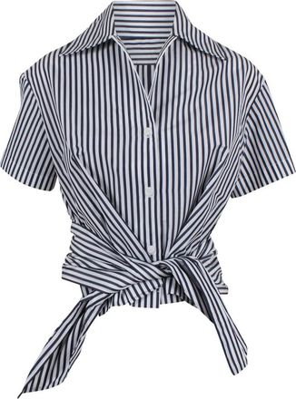Patou Femme, Blouses et Chemises, Gris, Taille: 38 FR Chemise nou&eacute;e &agrave; la taille en faille