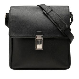 Prada Sac bandouli&egrave;re Saffiano Pre-owned - Femme - Pre-owned - Noir - Taille: ONE Size