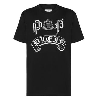 Philipp Plein T-Shirt Rundhals SS Gothic mit Kristallen - - Tops - Herren - Schwarzk - 3XL