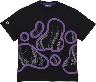 Octopus Schwarzes Octopus Tee Kurzarm T-Shirt - - Tops - Herren - Schwarzk - XL