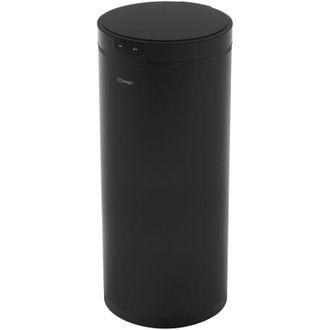 ML Design ML-Design M&uuml;lleimer mit Sensor 40L rund aus Stahl, Schwarz, Automatisches &Ouml;ffnen und Schlie&szlig;en, Abfalleimer ber&uuml;hrungslos, Klemmring f&uuml;r M&uuml;llbeutel