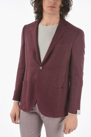 Corneliani Half-lined ACADEMY SOFT Blazer with Houndstooth Pattern Corneliani