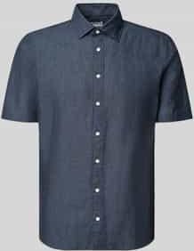 Jake*s Slim Fit Freizeithemd aus Leinen-Mix