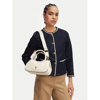 Tommy Hilfiger Handtasche Tommy Hilfiger Th Logotape Mini Satchel AW0AW18743 Wei&szlig;