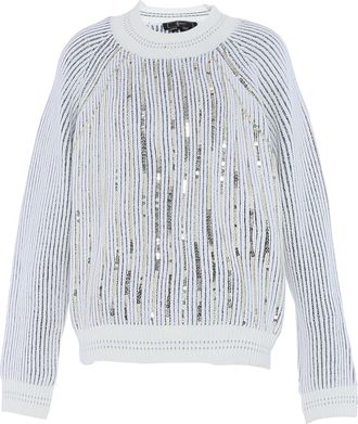 Faina Strickpullover mit Pailletten Damen Wollwei&szlig;