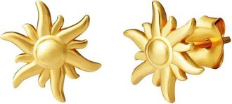 Glanzst&uuml;cke M&uuml;nchen Ohrringe - Sterling Silber Ohrstecker Sonne - Gr. unisize - in Gold - f&uuml;r Damen