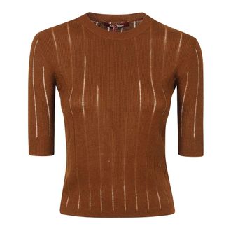 Max Mara Mstragno Rippstrick-Oberteil - - Knitwear - Damen - Braun - L