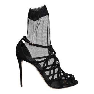 Dolce & Gabbana Schwarze Mesh-Absatzsandalen Schuhe - - Shoes - Damen - Schwarzk - 41 EU