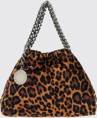 Stella McCartney Mini sac &agrave; main en velours animalier avec anses en cha&icirc;ne