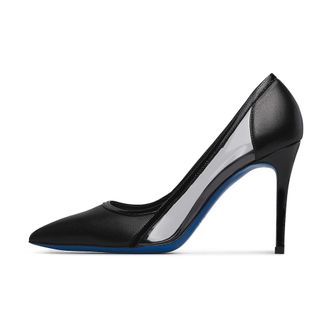 Loriblu Femme, Chaussures, Noir, Taille: 39 EU Nappa D&eacute;collet&eacute; avec Inserts en Plexi