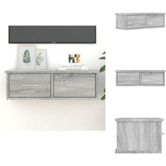 vidaXL Wandschrank Grau Sonoma 60x26x18,5 cm Holzwerkstoff - Wandregal - Regal Grau - Wohnwand - Fernsehschrank - Aufbewahrung