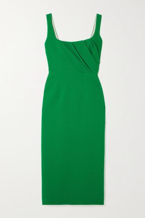 Emilia Wickstead Robe Midi En Cr&ecirc;pe &Agrave; Drap&eacute;s Arina - Vert
