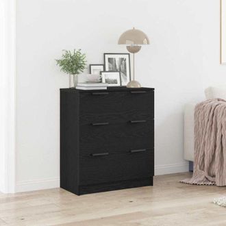vidaXL Buffet avec tiroir Noir 60 x 30 x 70 cm Bois ding&eacute;nierie Vidaxl