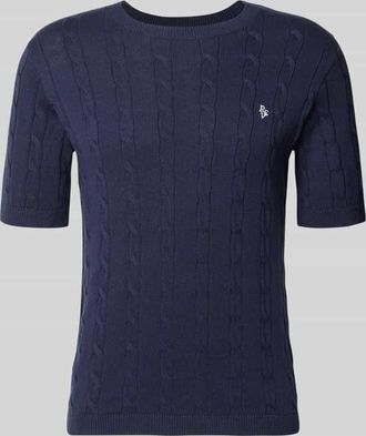 Review Slim Fit T-Shirt in Strick-Optik