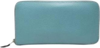 Herm&egrave;s Portefeuille zipp&eacute; Pre-owned - Femme - Pre-owned - Bleu - Taille: ONE Size