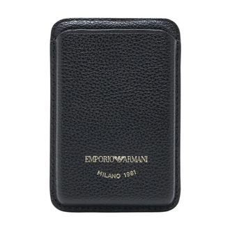Emporio Armani Magnetischer Kartenhalter aus Hirschleder - - Accessories - Herren - Schwarzk - ONE SIZE