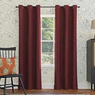 Sun Zero Sun Zero Easton Verdunkelungsvorhang mit Ösen, energiesparend, 101,6 x 241,3 cm, Weinrot