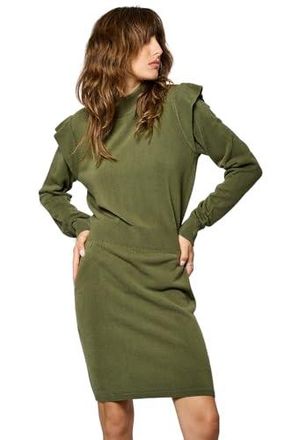 Kaporal Femme Robe pour Coupe, Manches Longues, Col Chemin&eacute;e, Mod&egrave;le Moji, Couleur Kaki, Taille L, Kaki, L EU