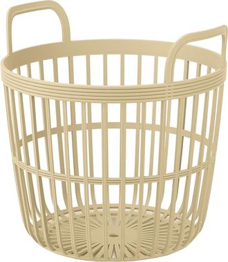 Prosperplast Gartenkorbst&uuml;tze - dekorativer Beistelltisch ZOE BASCET, Abmessungen (mm) 419 x 419 x 408, Farbe Ocker