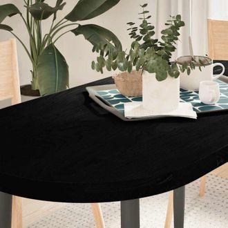 vidaXL Dessus de table marron fonc&eacute; 120x60x4cm bois ch&ecirc;ne massif ovale Vidaxl