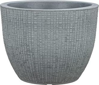 Scheurich Barceo 40, Pflanzgef&auml;&szlig;/Blumentopf/Pflanzenk&uuml;bel, rund, Farbe: Stony Grey, hergestellt mit recyceltem Kunststoff, 10 Jahre Garantie, f&uuml;r den Au&szlig;enberei