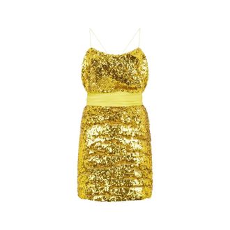 Roberto Cavalli Kleid mit Pailletten - - Dresses - Damen - Gelb - S