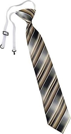 TigerTie Cravate à rayures pour enfant - Cravate pré-nouée avec élastique, marron, beige, argent, anthracite, gris, Taille Unique