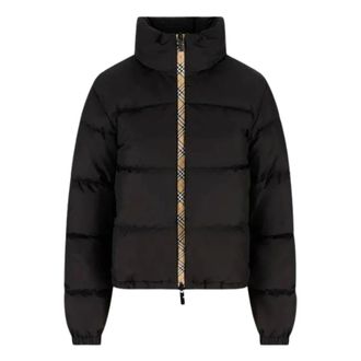 Burberry Homme, Vestes, Noir, Taille: L Doudoune Snowdown avec Profil &agrave; Carreaux