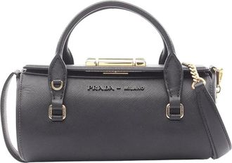 Prada Sac &agrave; main vintage en cuir Saffiano Pre-owned - Femme - Pre-owned - Noir - Taille: ONE Size