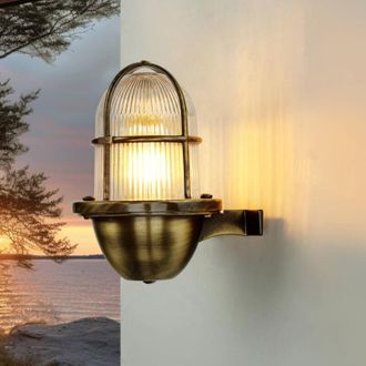 Licht-Erlebnisse Licht-erlebnisse - Applique ext&eacute;rieure IP64 E27 verre laiton massif Maritim Lampe murale ext&eacute;rieure maison jardin