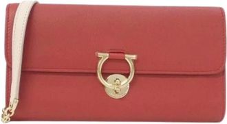 Ferragamo Pre-owned Calf Chain Wallet - Femme - Pre-owned - Rouge - Taille: ONE Size