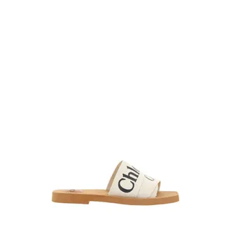 Chlo&eacute; Woody Sandals - White