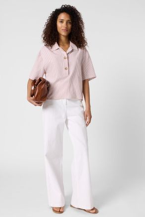 Gerard Darel Chemise ray&eacute;e &agrave; manches courtes - CAZIA - Rose