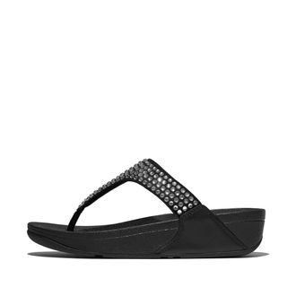 FitFlop Damen Lulu Maxi-crystal Zehensteg-Sandalen, Schwarz, 36 EU
