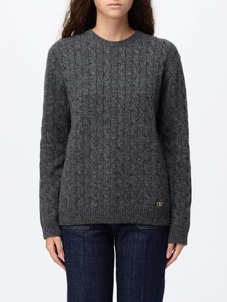 Valentino Garavani Pull &agrave; col rond en pure laine m&eacute;rinos avec logo appliqu&eacute;