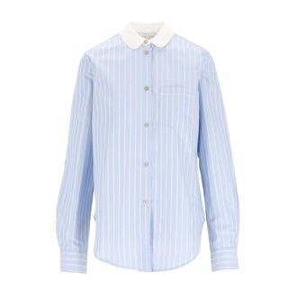 Forte_Forte Femme, Blouses et Chemises, Bleu, Taille: 40 FR Chemise Coton Ray&eacute;e