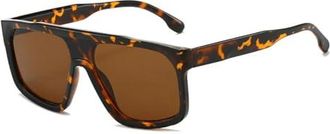 Generic Lunettes de soleil rétro pour homme et femme avec dégradé transparent UV400, Thé léopard, Taille unique