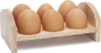 Cosy & Trendy WESTCRAFT Rustikaler Eierhalter aus Naturholz, 6 F&auml;cher, 15 x 11 x 6,5 cm, Handgefertigt f&uuml;r K&uuml;hlschrank und Arbeitsplatte, Eieraufbewahrung mit Seite