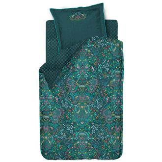 Pip Studio Bettwäsche Forest Findings Grün Blumen Blüten Vögel Tiere Früchte Wald Perkal, Größe:Zusatzkissenbezug 80x80 cm