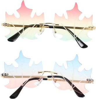 Hemobllo Lot De 2 Lunettes De Soleil Scintillantes Pour Fête Luau Lunettes De Soleil Amusantes Pour Femmes Sans Monture Pour