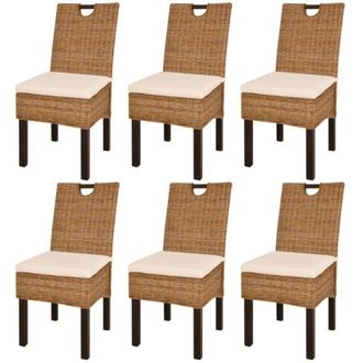 vidaXL Vidaxl - Chaises &agrave; manger lot de 6 rotin Kubu bois de manguier